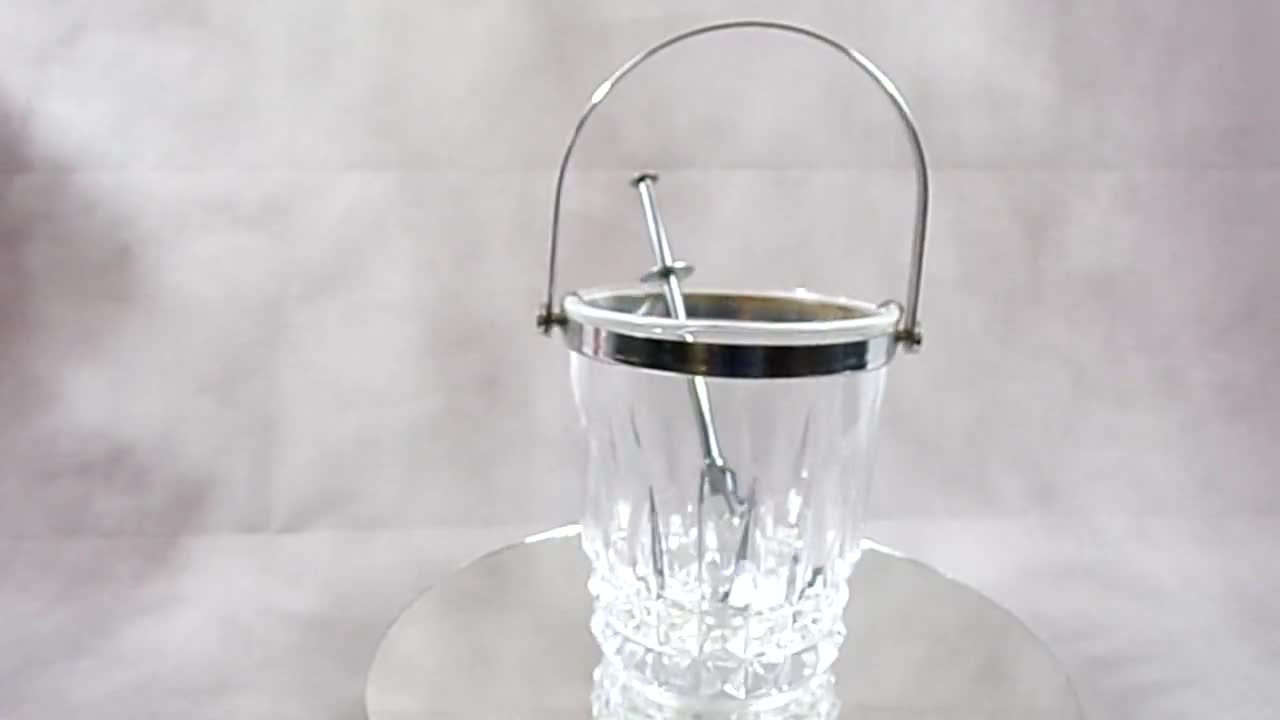 Barware Vintage crystal ice bucket with ice tongs 70s vintage France Kitchen & Dining etna.com.pe