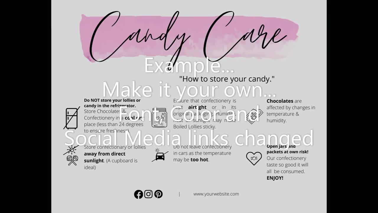 Confectionary Care Card 1511 Sweets Care Card Lolly Care Card Candy ...