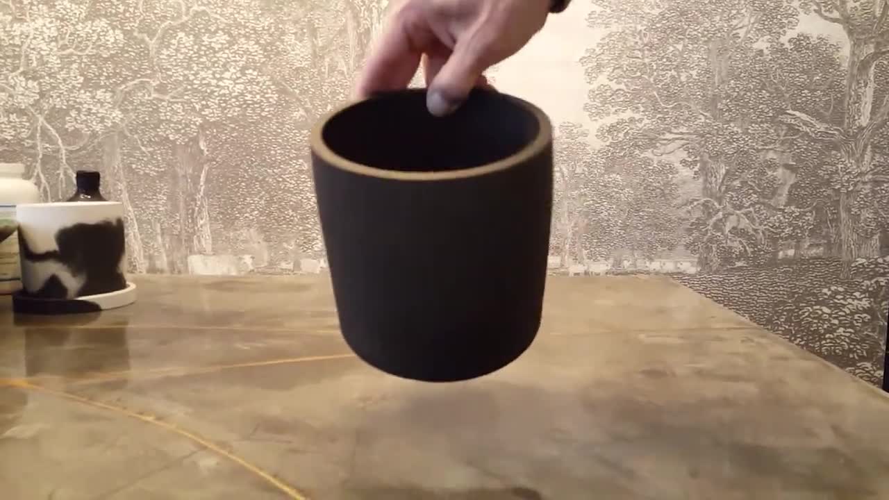 Large Concrete Utensil Pot Kitchen Decor Black & Grey Plant Pot ...