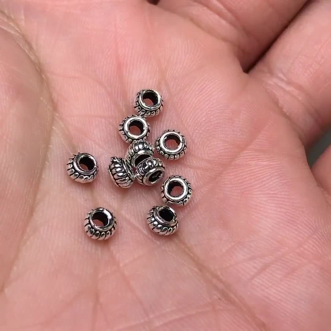 Jewelry Making & Beading 5 PCS Retro Silver Tube Spacer Connector ...