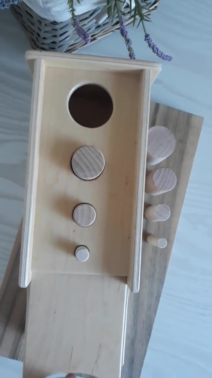 Toys & Games Baby & Toddler Toys Montessori Cylinder post box Wooden ...