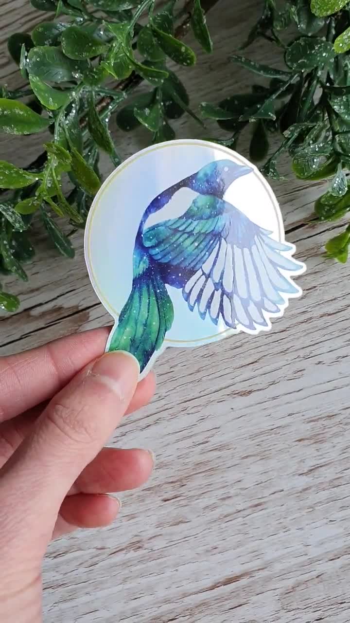 Art & Collectibles Magpie Rainbow Holographic Vinyl Sticker Digital ...