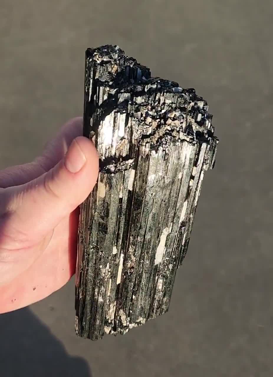 mineralsanonymous Rare Large Raw Black Tourmaline With Quartz ...