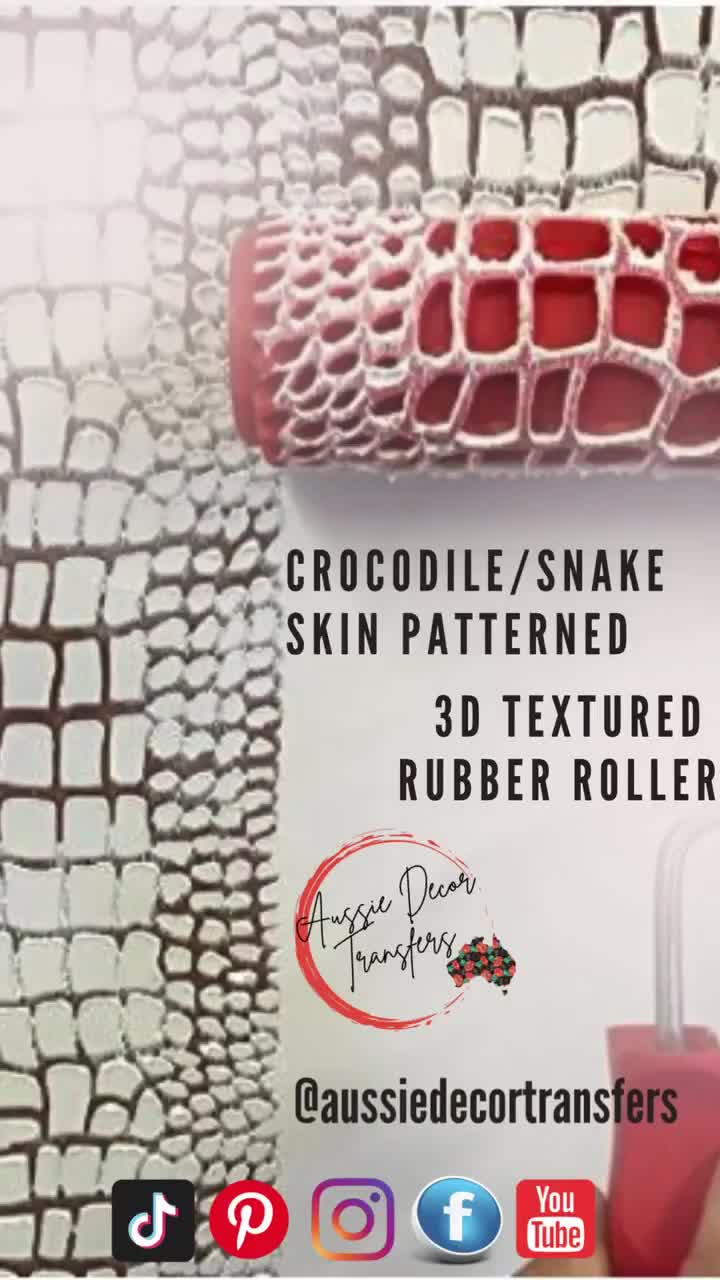 Craft Supplies & Tools Home & Hobby 3D Textured Rubber Roller Crocodile ...