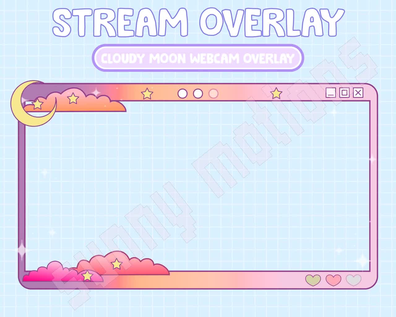 Digital Moony Kawaii Streamer Graphics Dreamy Cloud 4x Animated Twitch ...