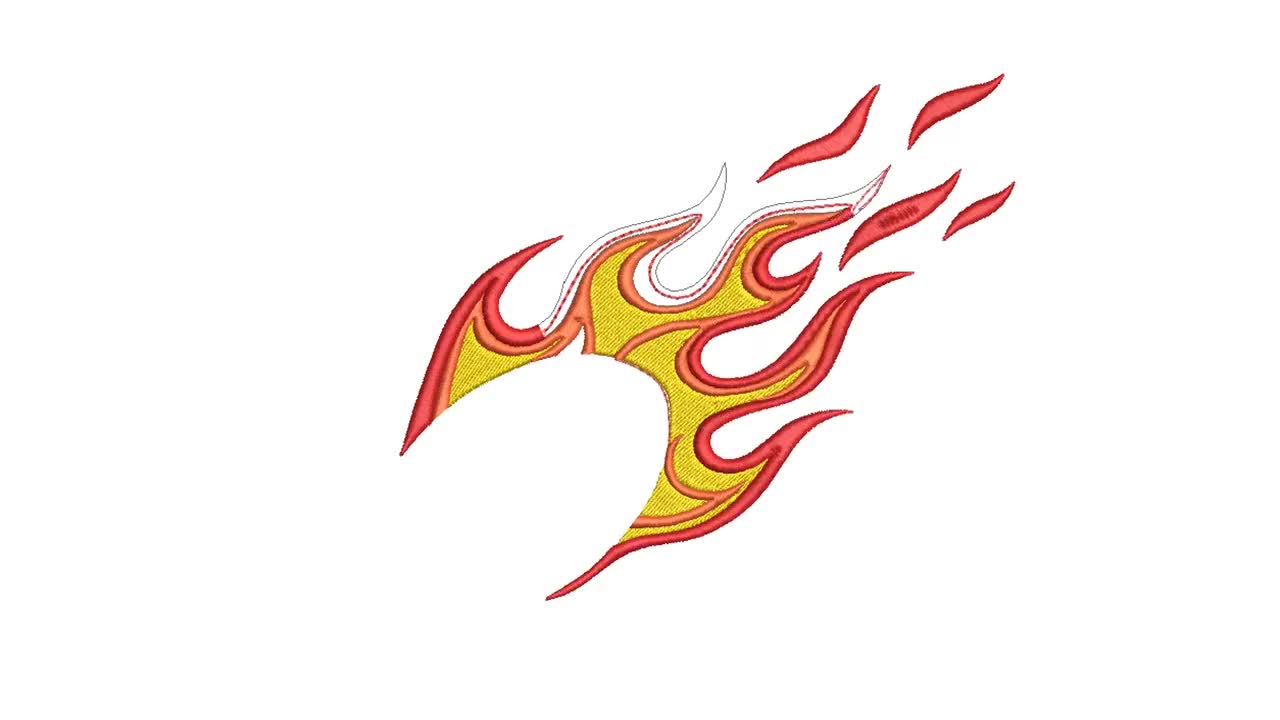 Craft Supplies & Tools Football Fire Embroidery Pattern Flaming Sport ...