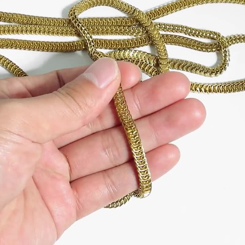 Brass Snake Chain Unsoldered Links Raw Brass Lamellar Snake Chain Brass ...
