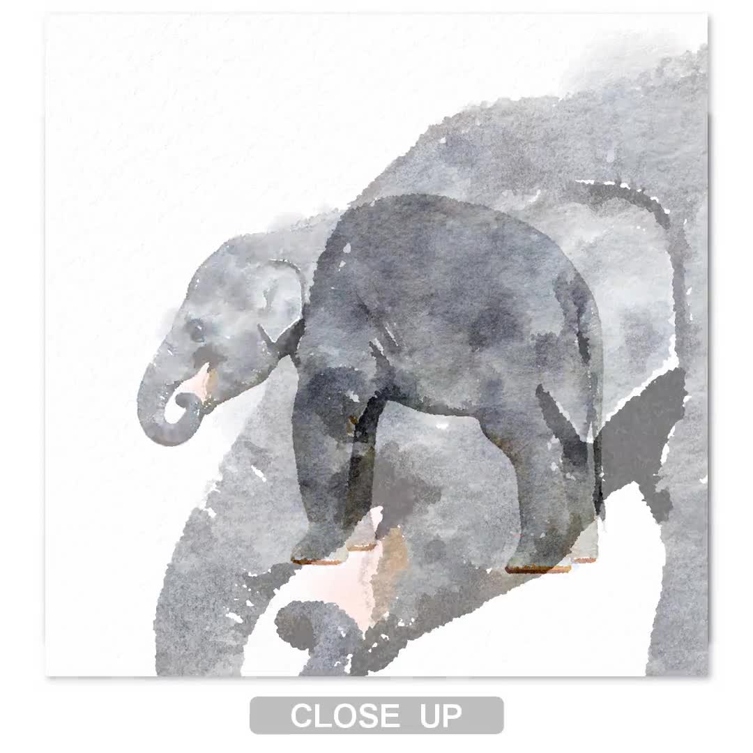 Prints Elephant Painting Baby Shower Gift Printable Poster Elephant ...