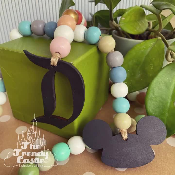 Disney Home Decor Disney Wooden Bead Garland Disney Personalized Gift ...