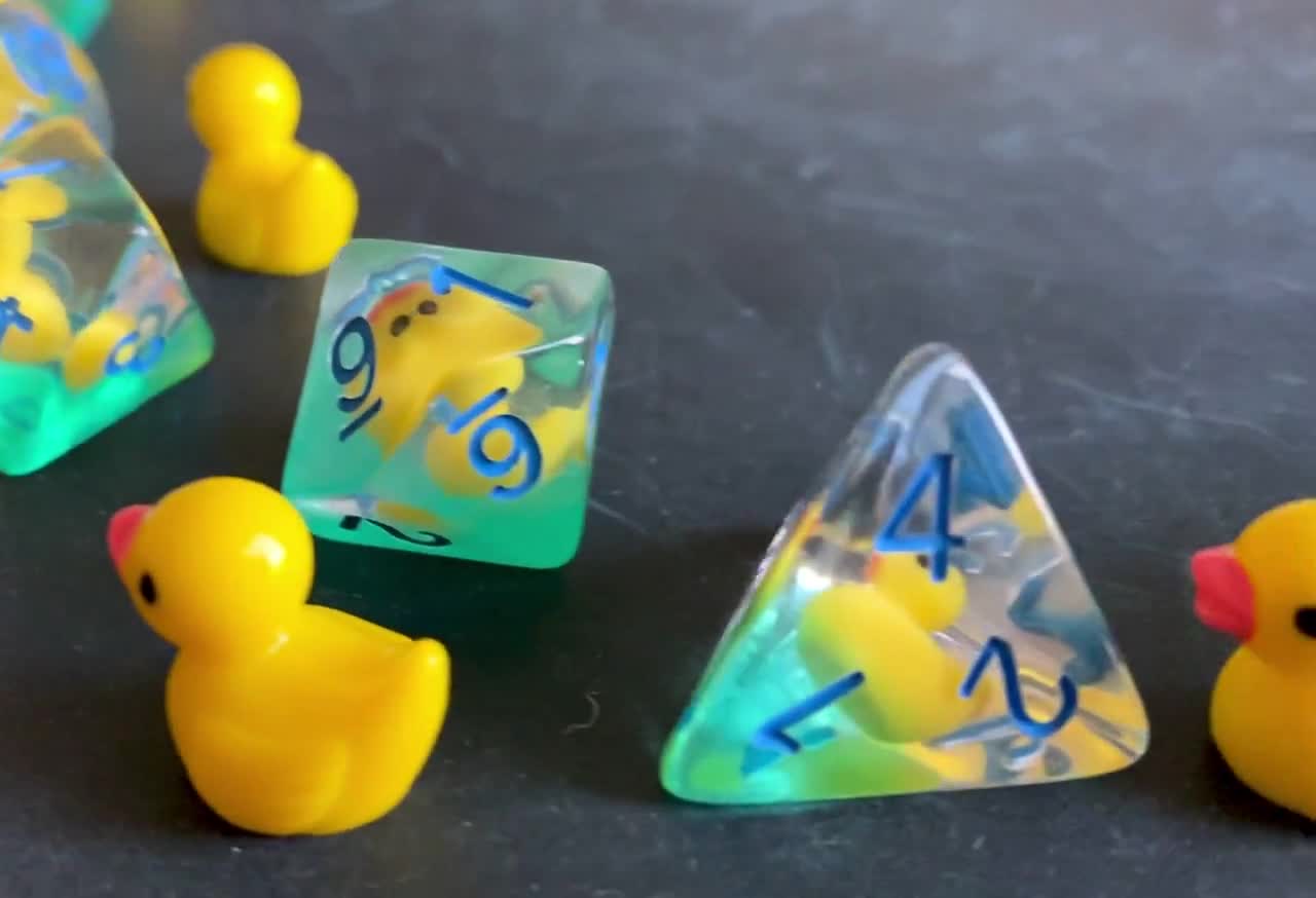 Dice Dice & Tile Games Games & Puzzles d20 Polyhedral dUCK dice set for ...