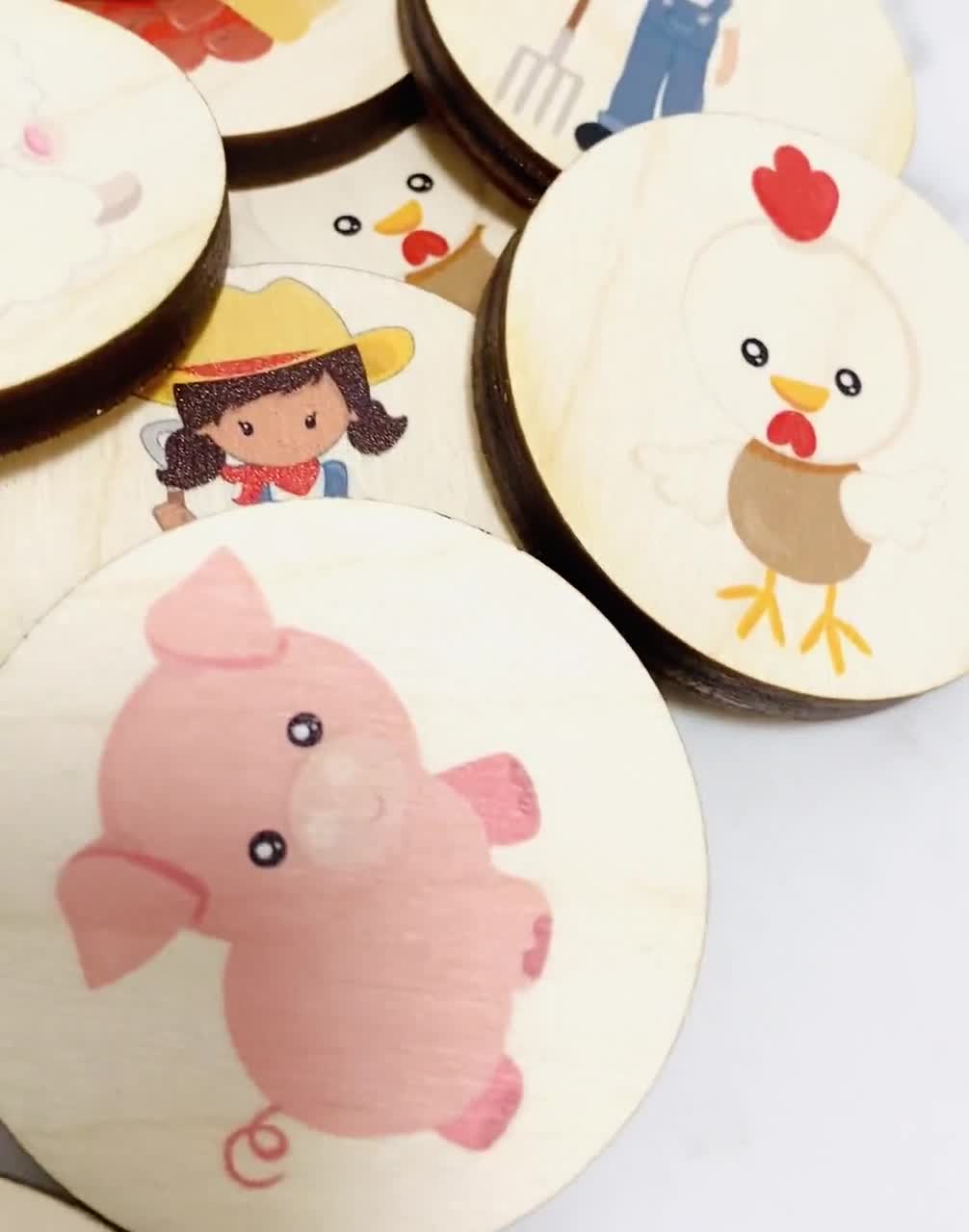 Games & Puzzles Toys & Games Wood Puzzle Coins Farm Theme Wood Toy Make ...