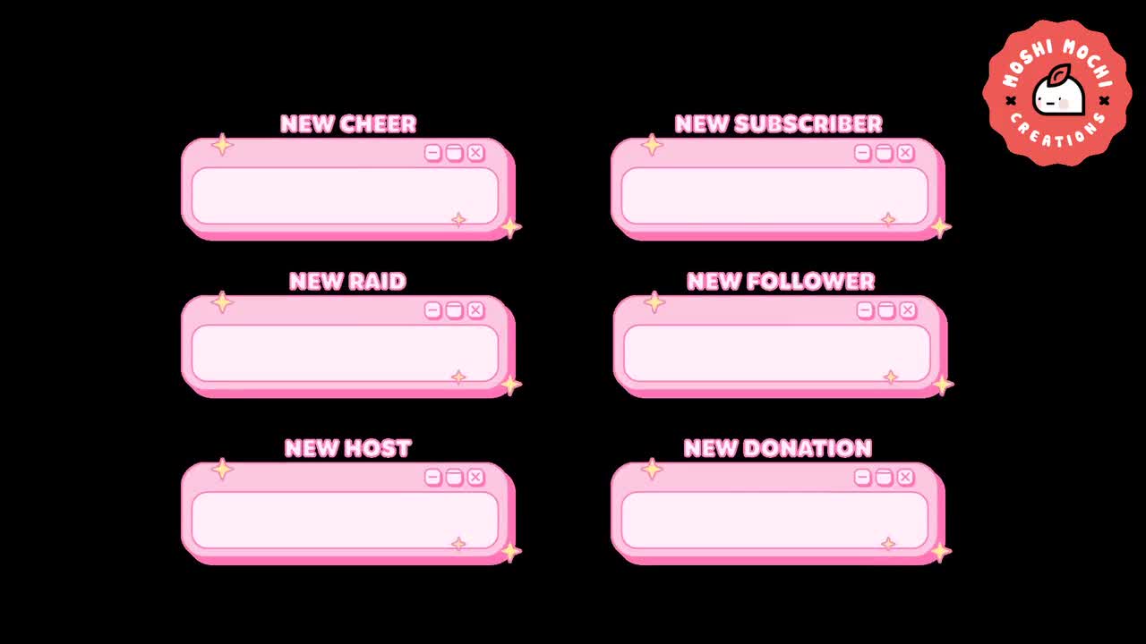 Easy to Use! Animated Twitch Alerts Pink Switch Stream Alerts Art ...