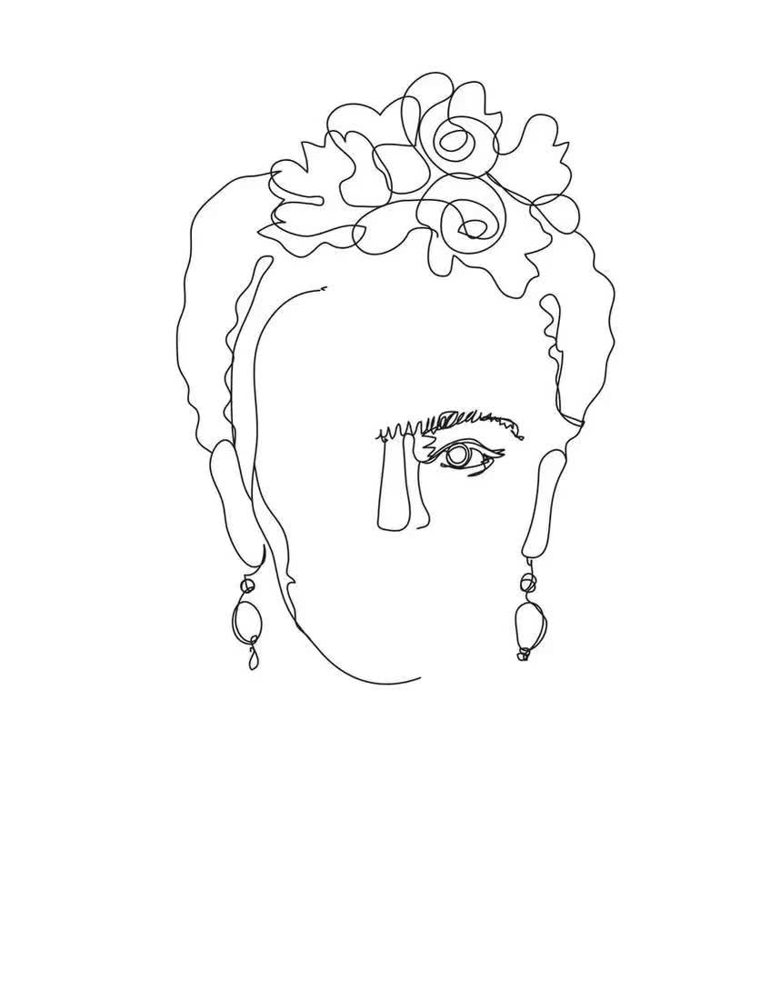 Frida Kahlo Line Drawing Poster | atelier-yuwa.ciao.jp