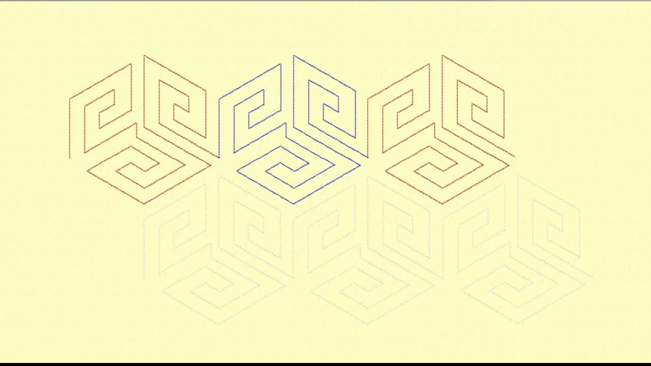 Sewing & Fiber Three dimensional Greek meander continuous line edge to ...