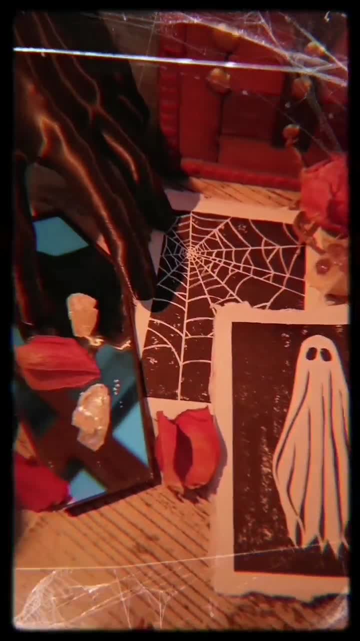 Goth Art prints Spooky Creepy Witchy ghost coffin bat spiderweb mini ...