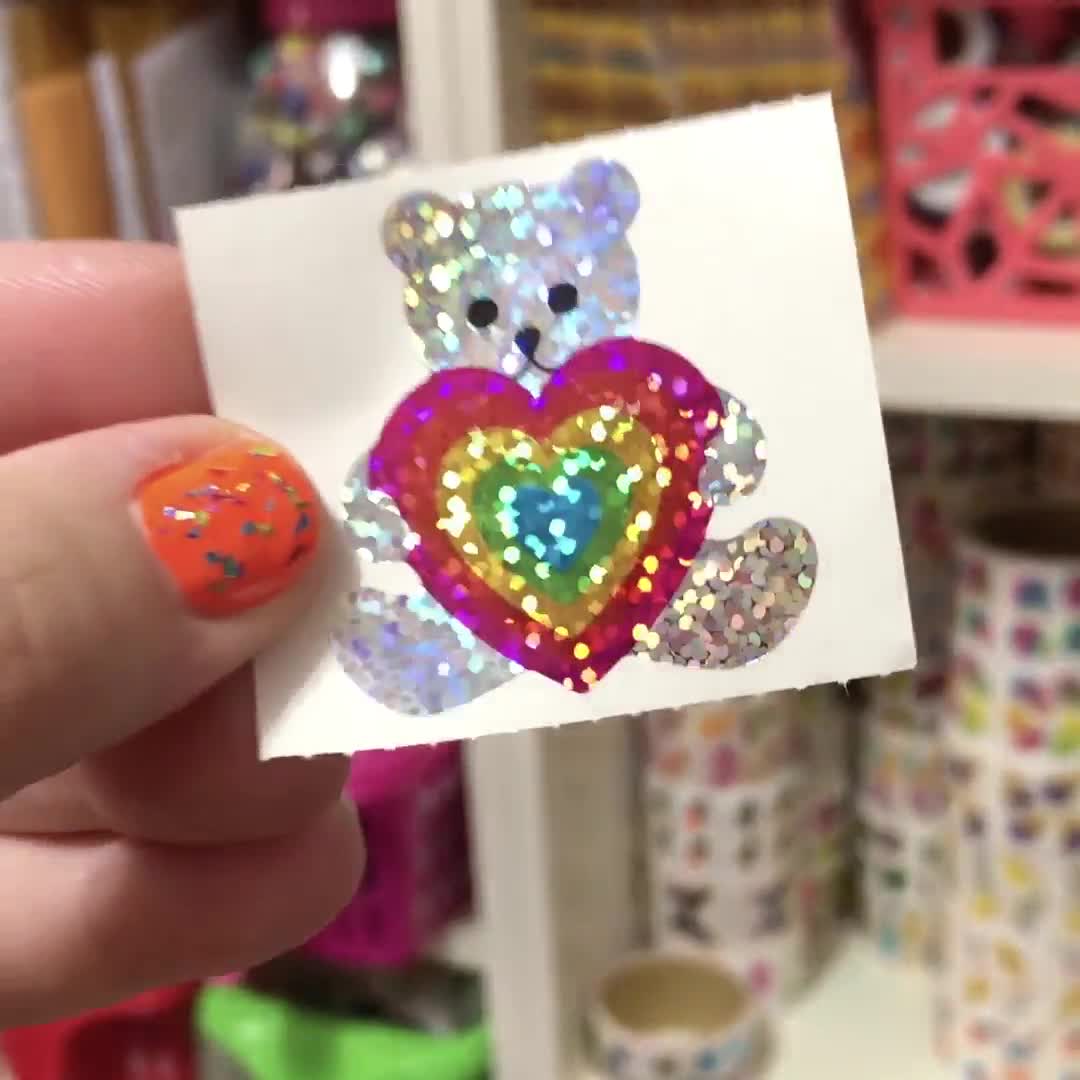 Paper Hambly Teddy Rainbow Heart Sticker Pack Address & Shipping Labels ...