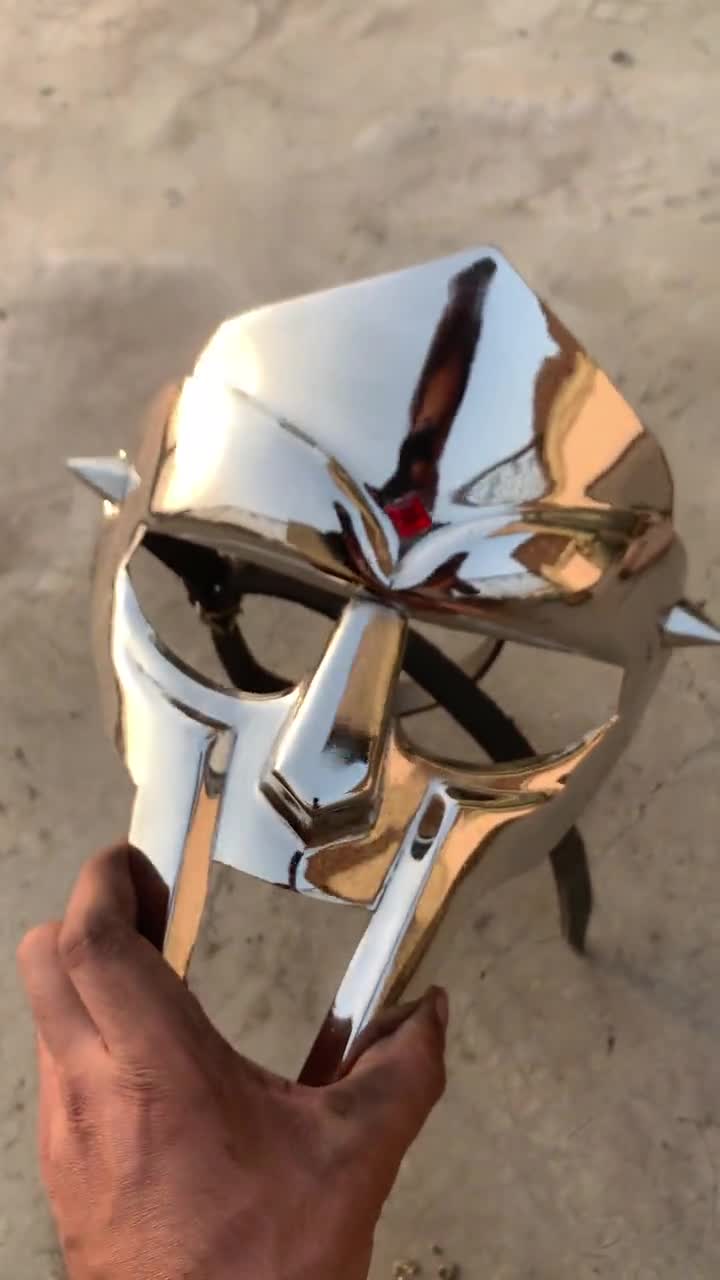 MF Doom Gladiator Mask Silber Finish in Messing Metallmaske Limited ...