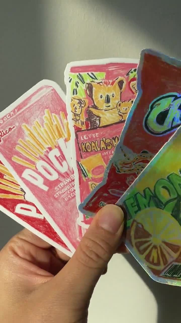 Paper Pocky Print Chinese Food Art Red Pocky Pocky Sticker: Chocolate ...