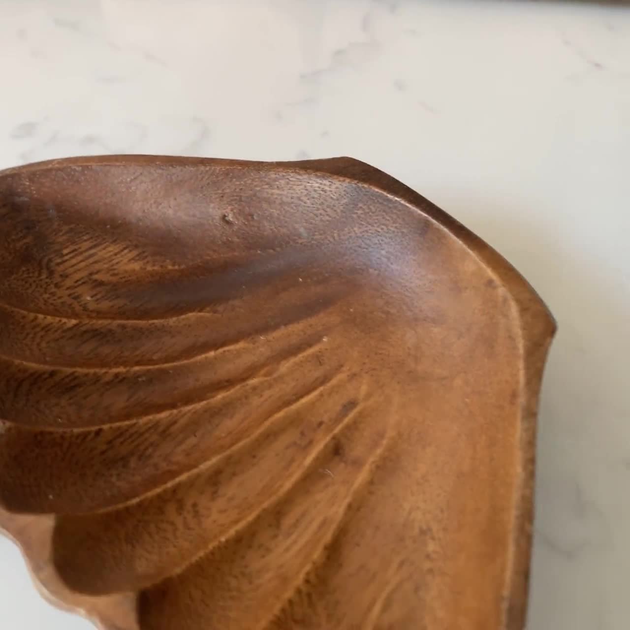 Retro Interior Trinket Dish Vintage Wooden Scallop Shell Dish Ring Dish ...