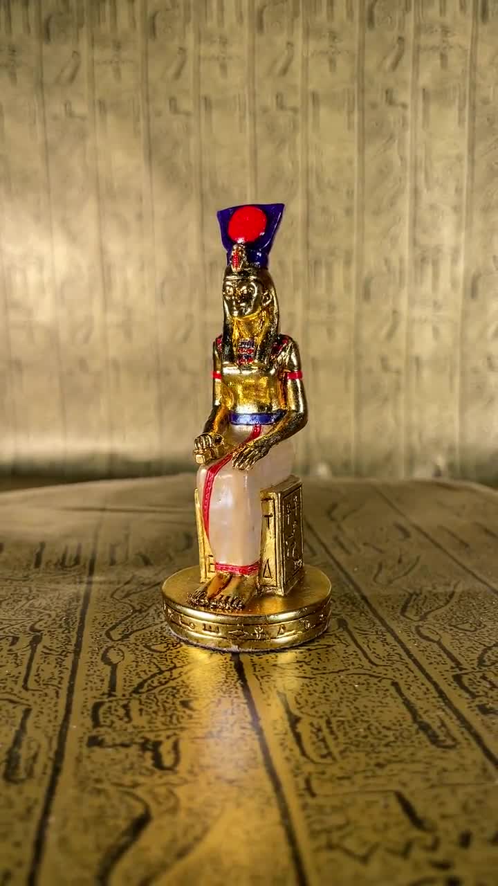 Sculpture Figurines Solid Pewter Miniature Figurine Vintage Gold Isis ...