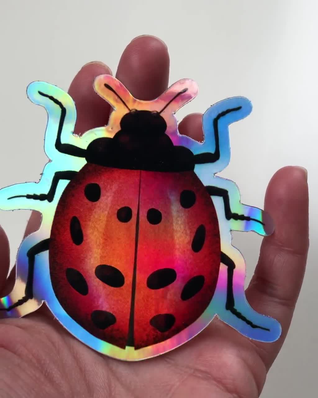 Paper & Party Supplies Bug no3 Holographic Sticker Beetle Illustration ...