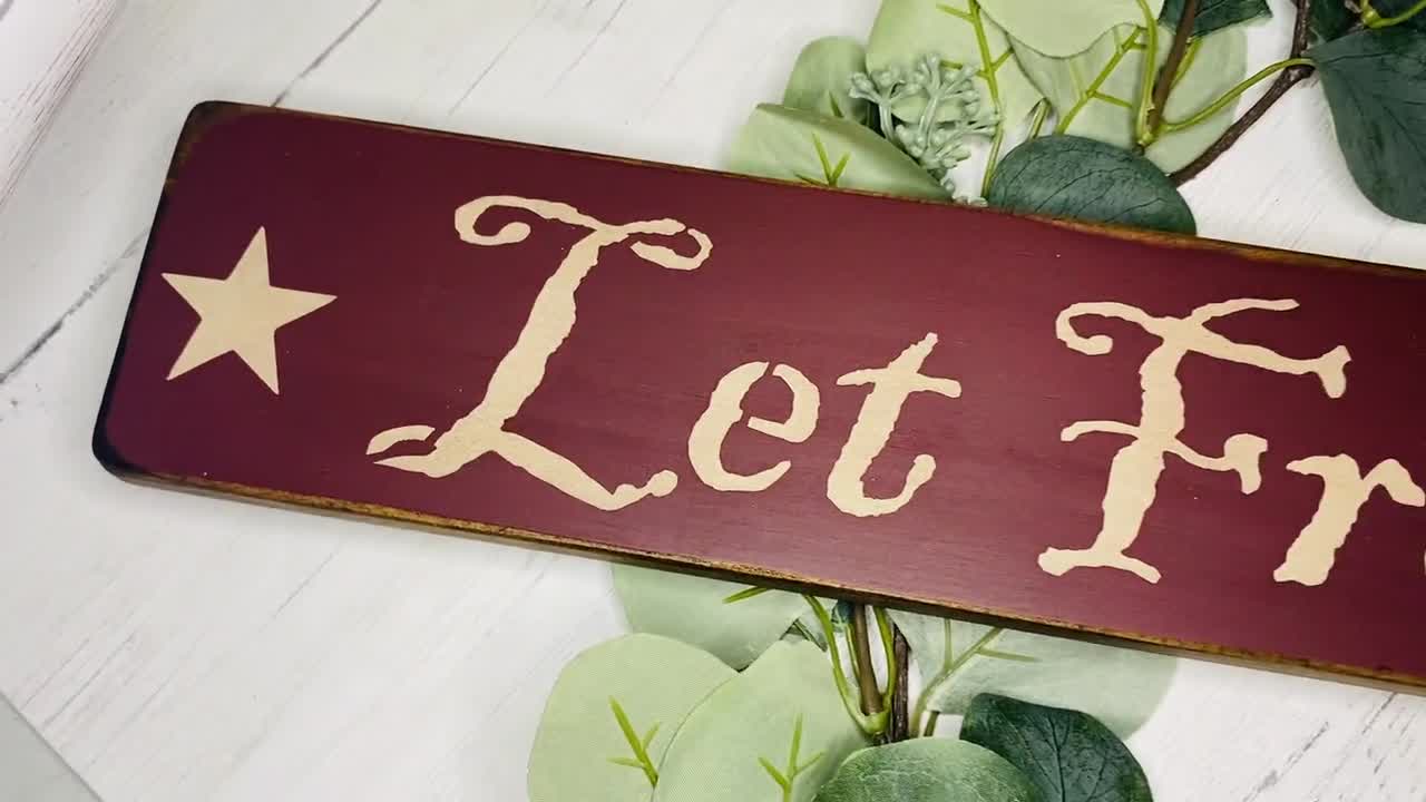 Wall Hangings Home & Living Let Freedom Ring Hand-Painted Wood Sign ...