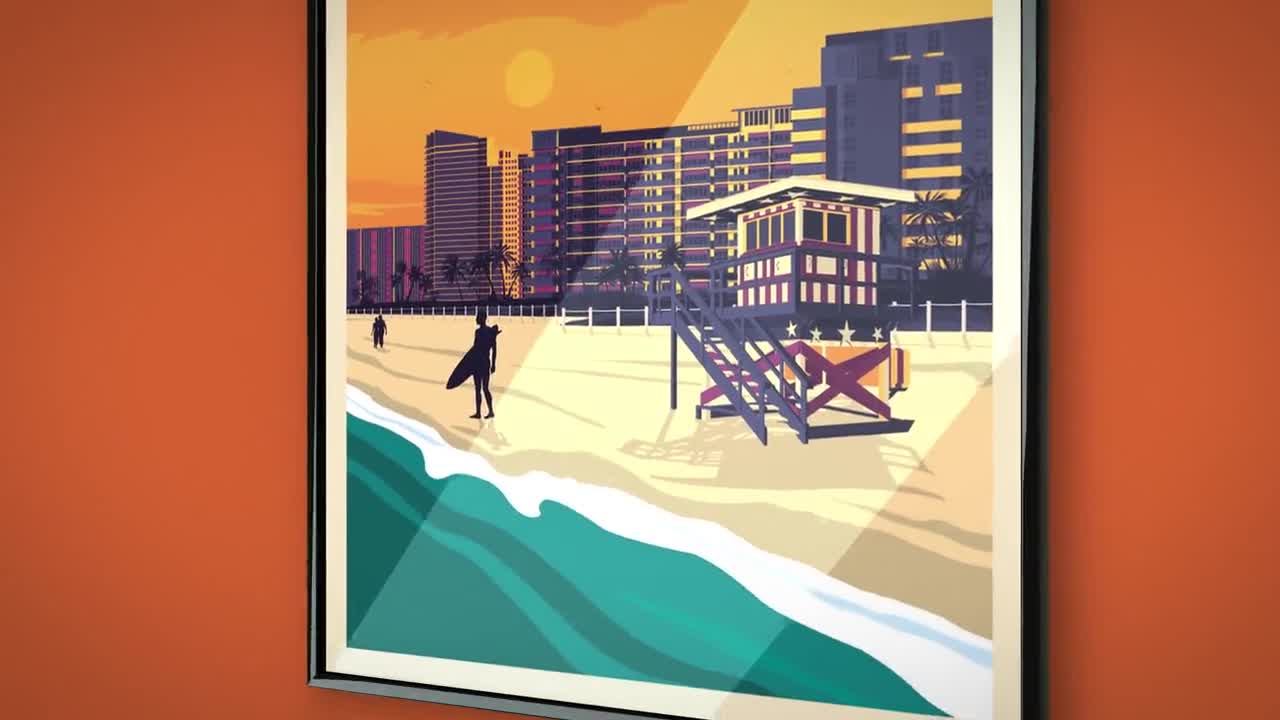 Art Deco Birthday present Colony Hotel Miami Art Print Miami Florida ...