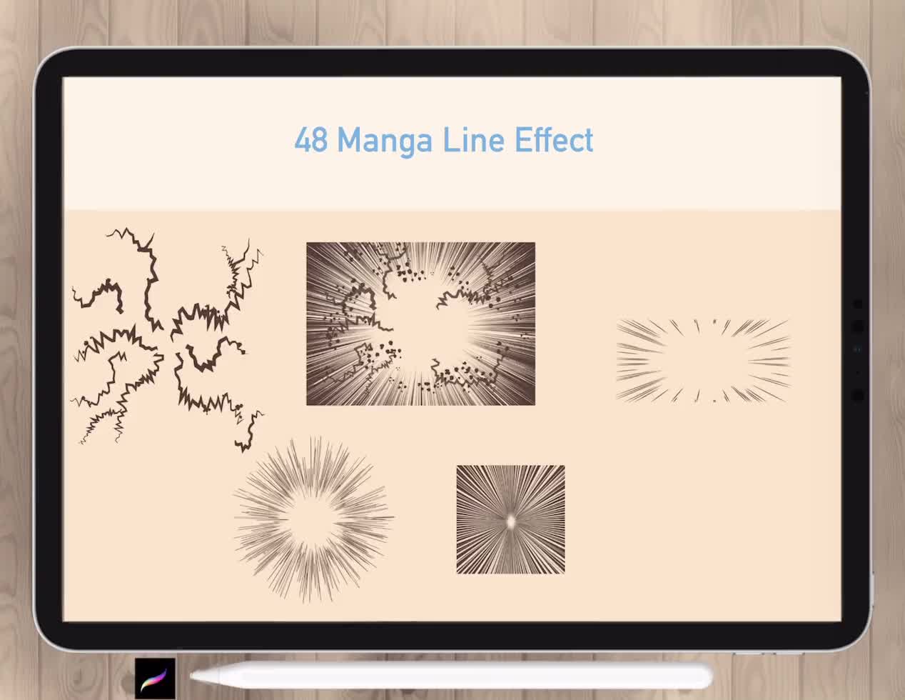 PNG Included Comic Explosions Anime Effect Stamps Procreate Manga Template Guide 48 Procreate 