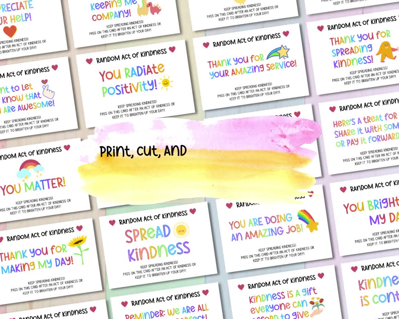 Random Acts Of Kindness Printable Cards