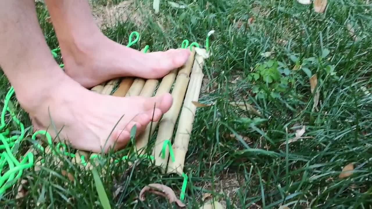 Bamboo Fitness Kit: Natural Bamboo Back Roller Takefumi Foot Massager ...