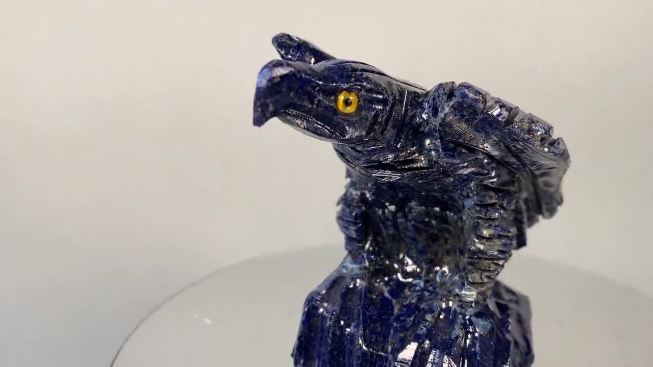 Extravagant Royal blue real Lapis lazuli eagle stone figure bird figure ...