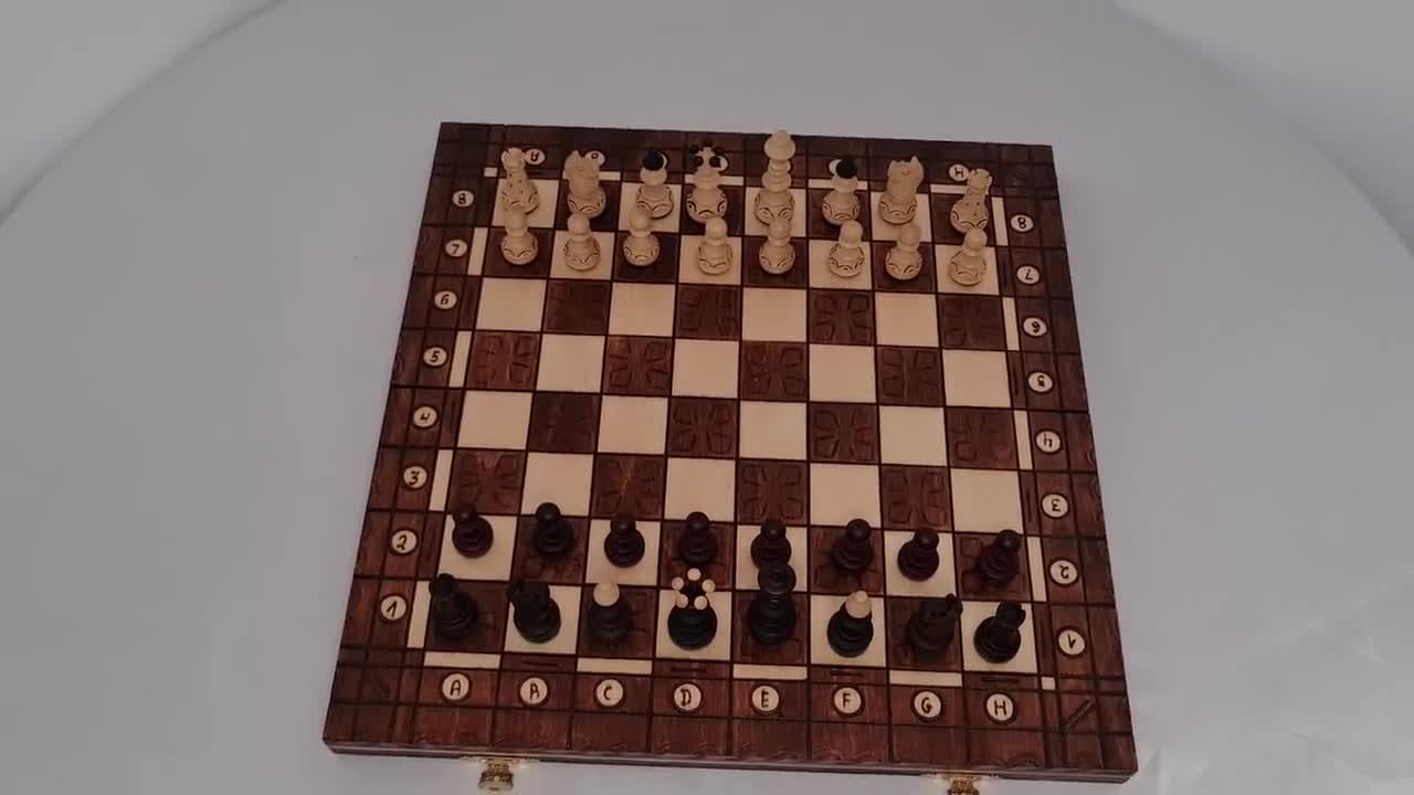 Carved by Hand Wooden Chess Board 41cm Games & Puzzles Chess etna.com.pe
