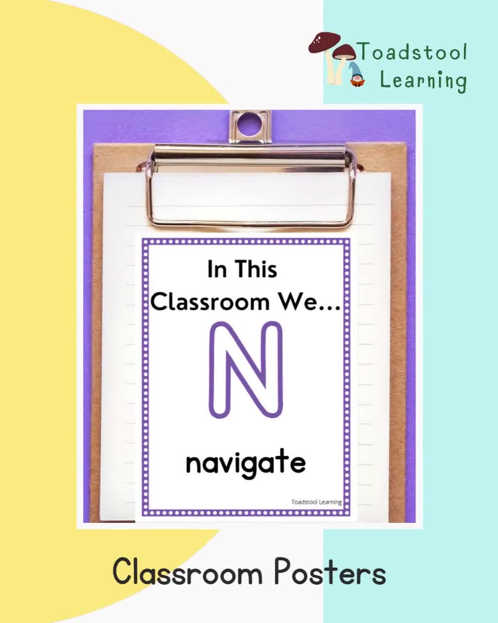 Toys & Games Learning & School Alphabet Classroom Signs In This ...