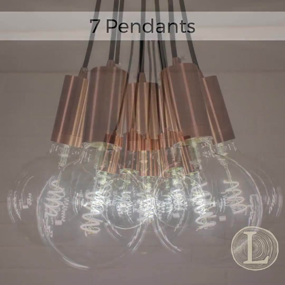 Home & Living Contemporary Cluster Light with 7 Pendants Modern Globe ...