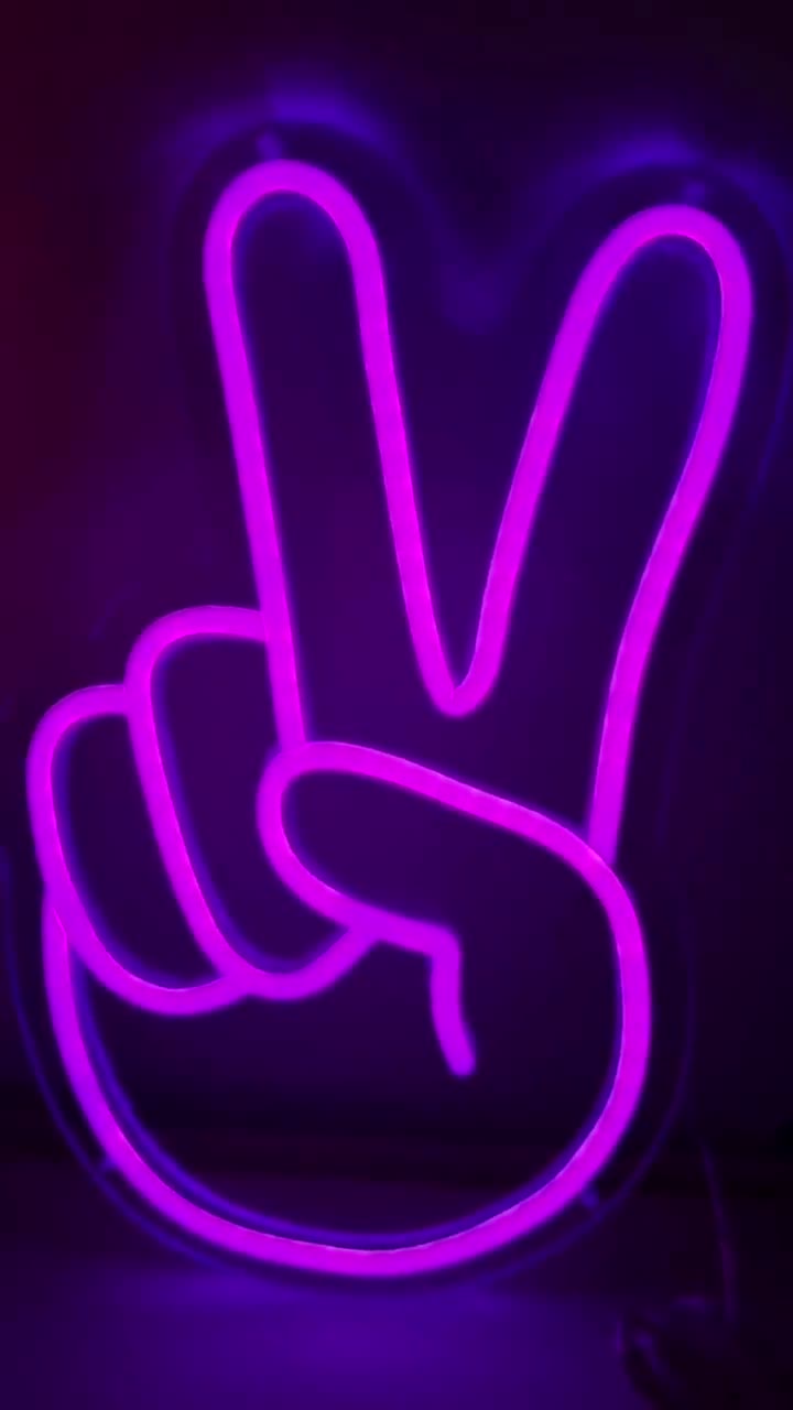 Neon Peace Sign Wallpaper