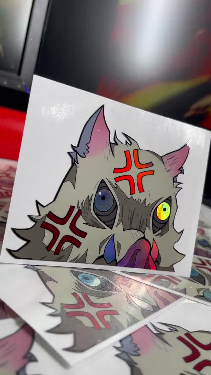 Decals & Skins Oni Slayer Beast Breathing Boar Peeker Sticker HOLO ...