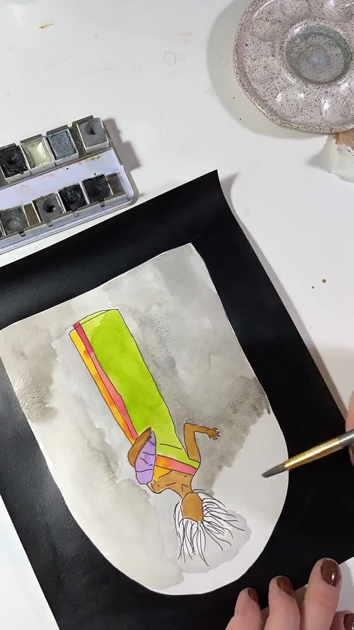 Mythos watercolor art Inktober 2021 Haunted painting Mae Nak Digital watercolor painting Spooky ...