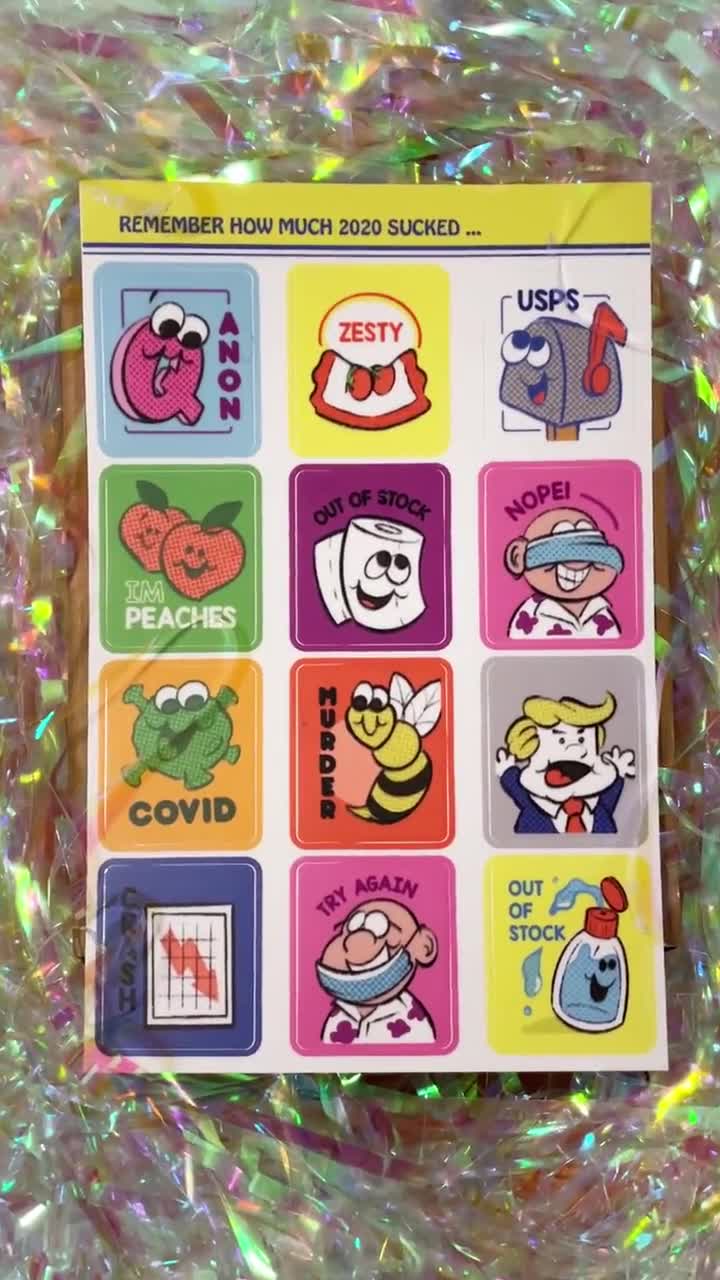 Emotionally Burdened Bingo Holographic Sticker pack Adult Stickers ...