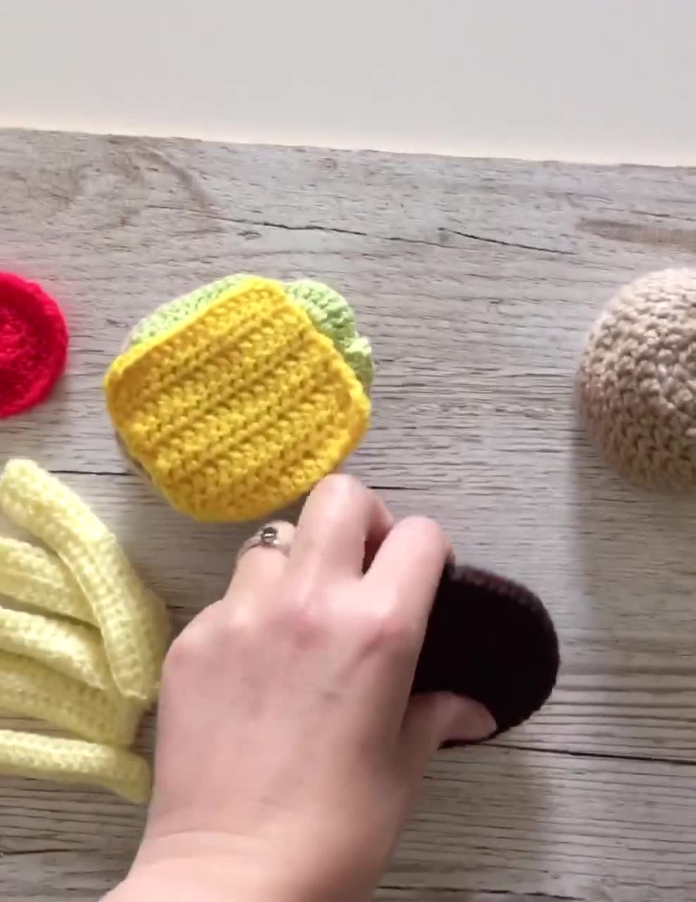 Toys Pretend Play Toys & Games Play food burger & fries hand crocheted ...