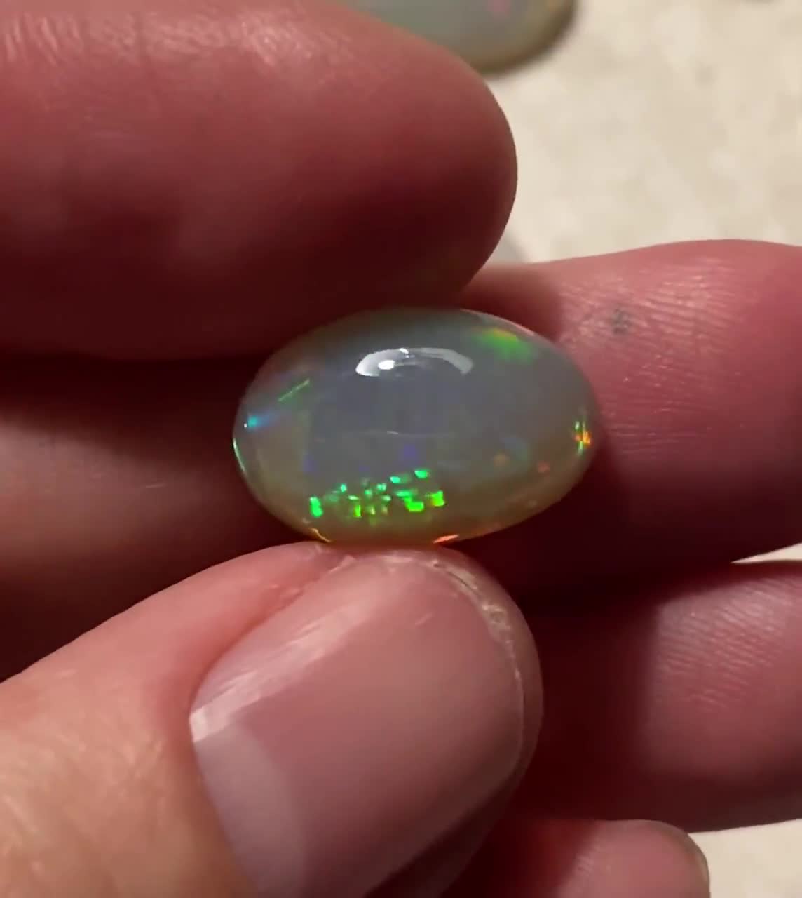 5.7 carat amazing dark based Ethiopian micro honeycomb crystal opal ...
