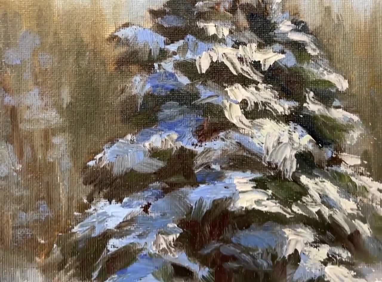 Art & Collectibles Oil Painting Original oil painting on canvas Winter ...